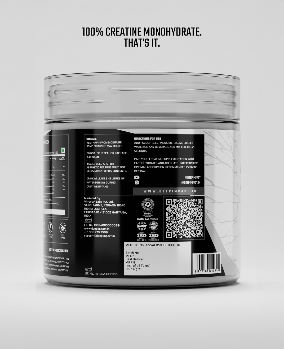 Creatine Monohydrate with Superior Micronisation